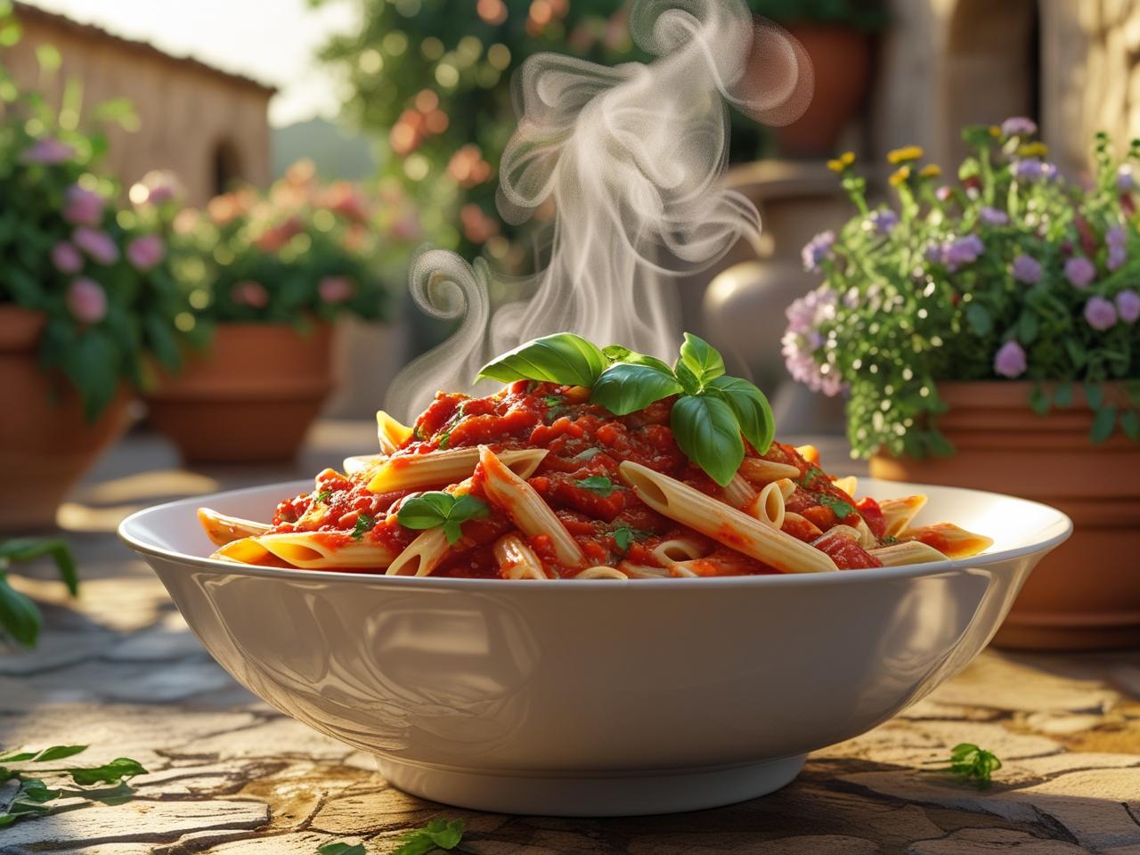 Penne Pasta with Tomato & Basil - The ChefsNotebooks.com